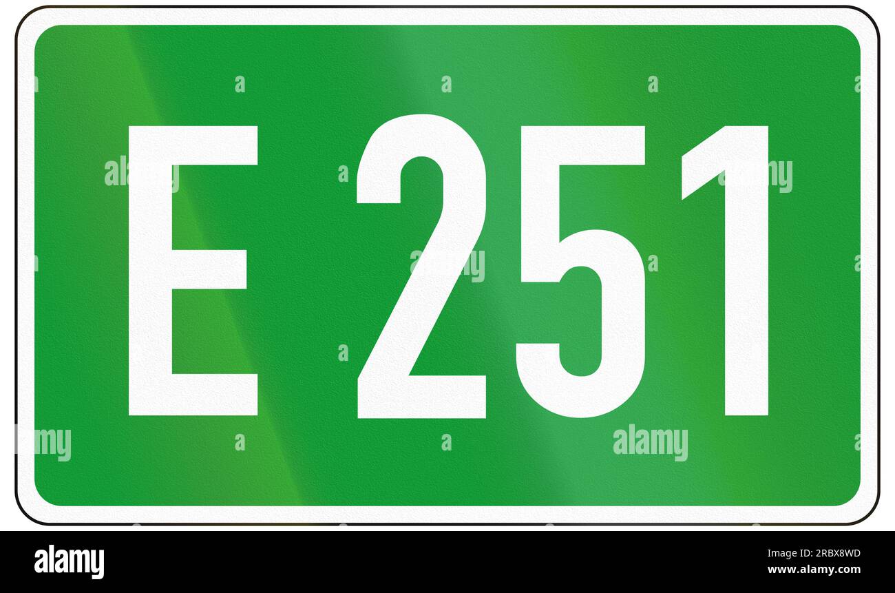European road number sign for E251 Stock Photo - Alamy