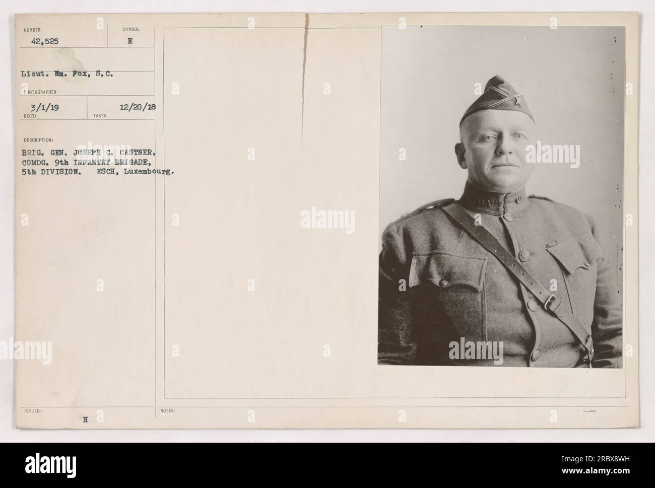 Brig. Gen. Joseph C. Castner, commanding the 9th Infantry Brigade, 5th ...