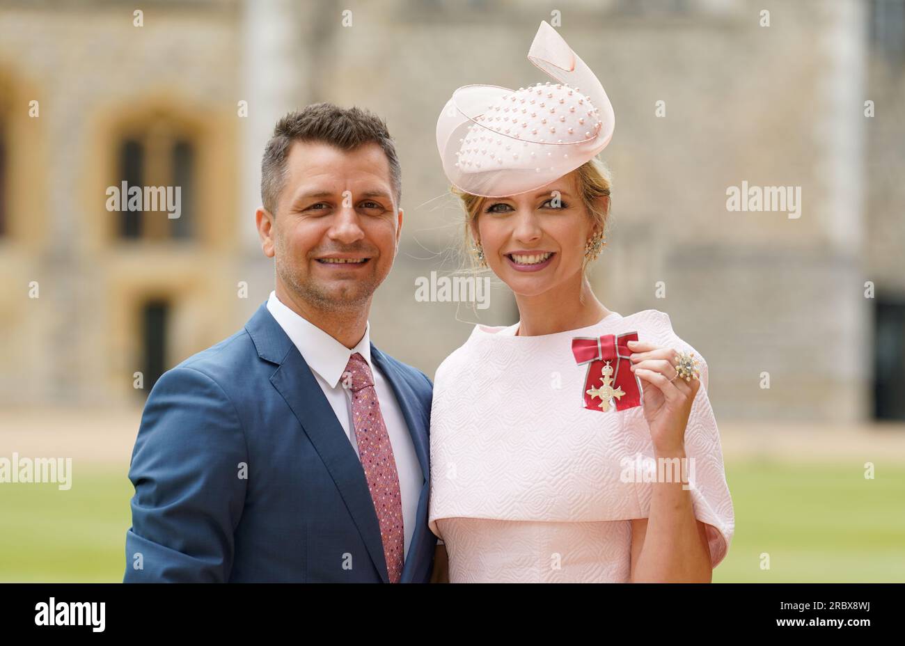 Rachel Riley, with her husband Pasha Kovalev, after she became a Member ...
