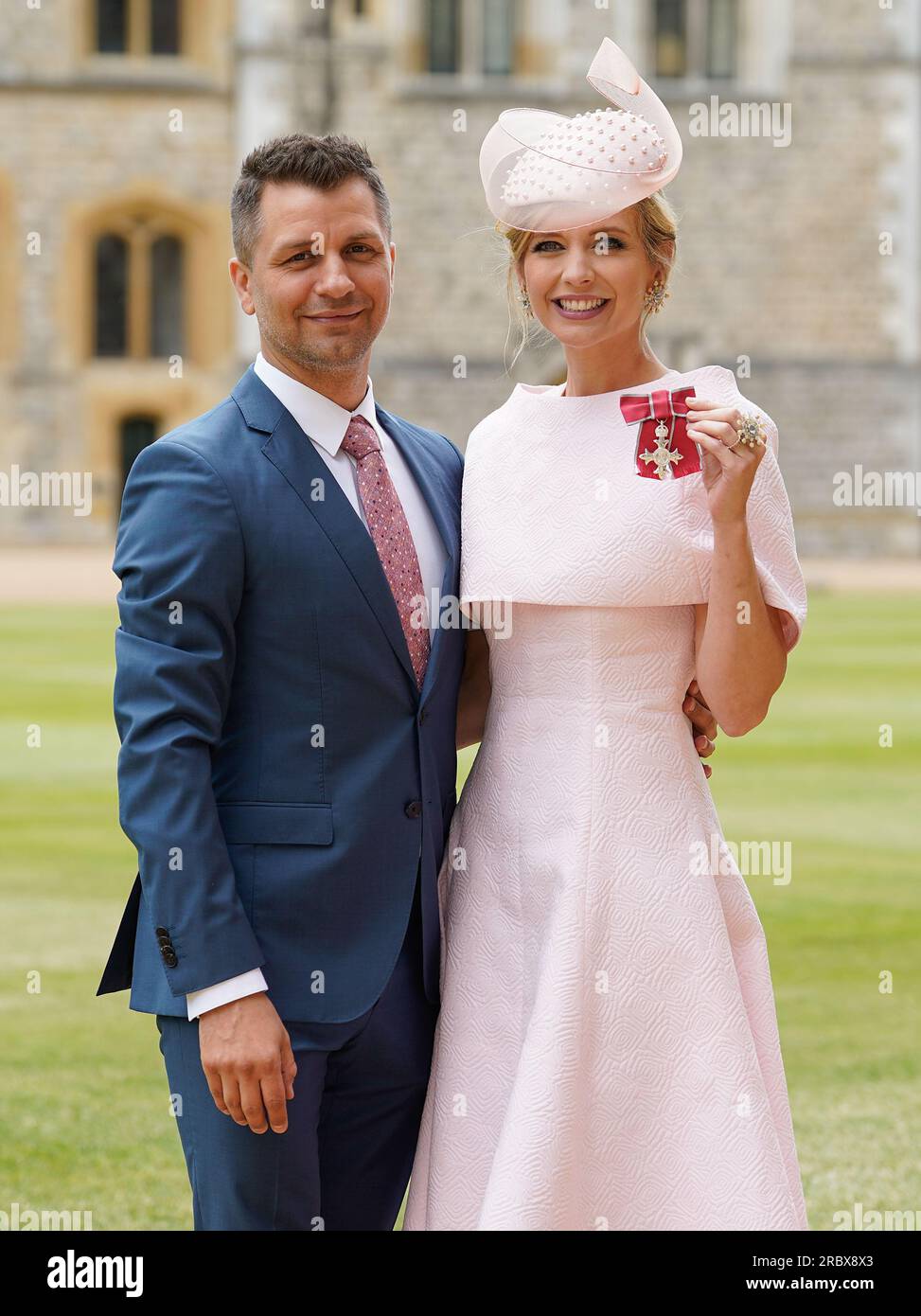 Rachel Riley, with her husband Pasha Kovalev, after she became a Member ...