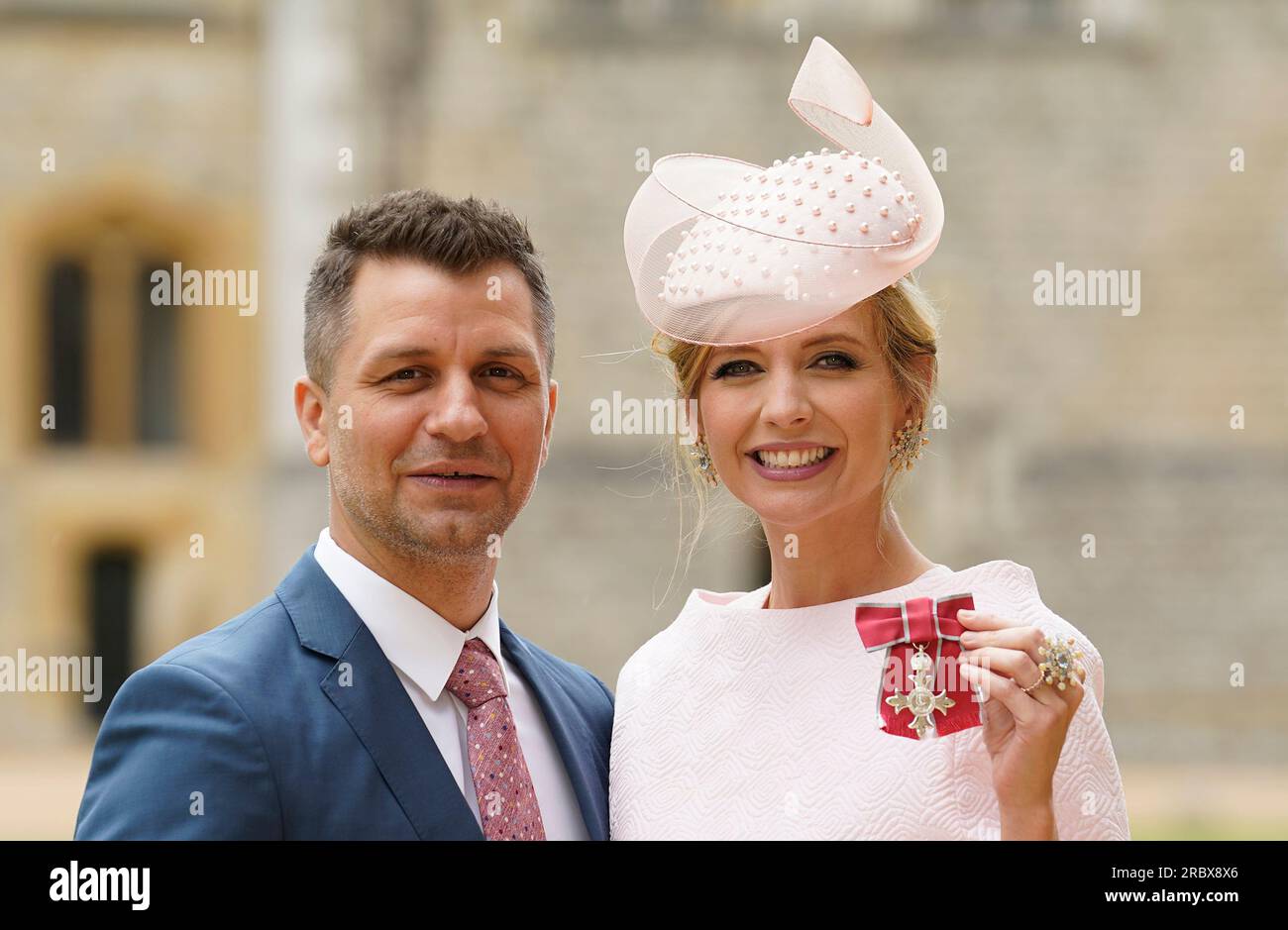 Rachel Riley, with her husband Pasha Kovalev, after she became a Member ...