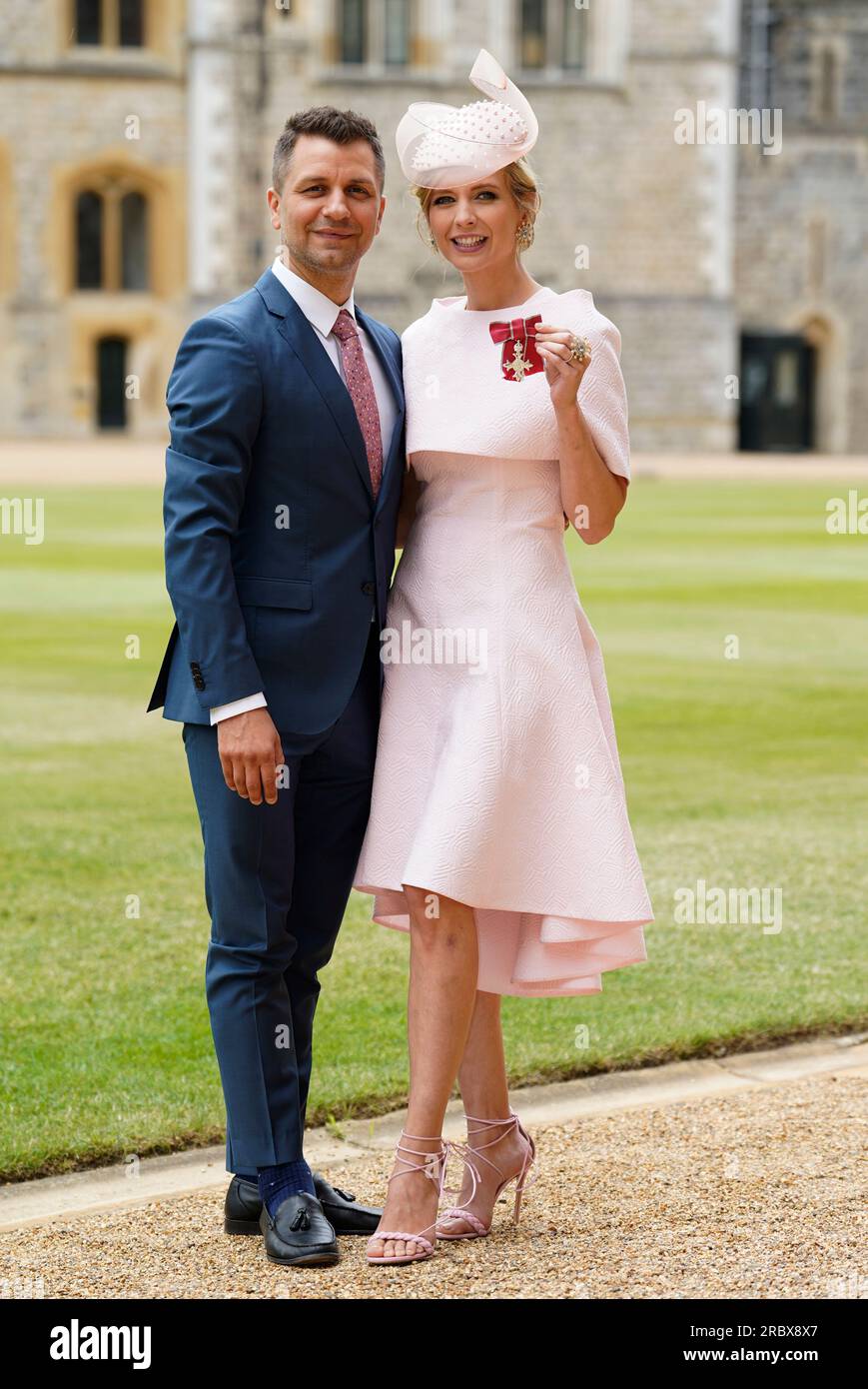 Rachel Riley, with her husband Pasha Kovalev, after she became a Member ...