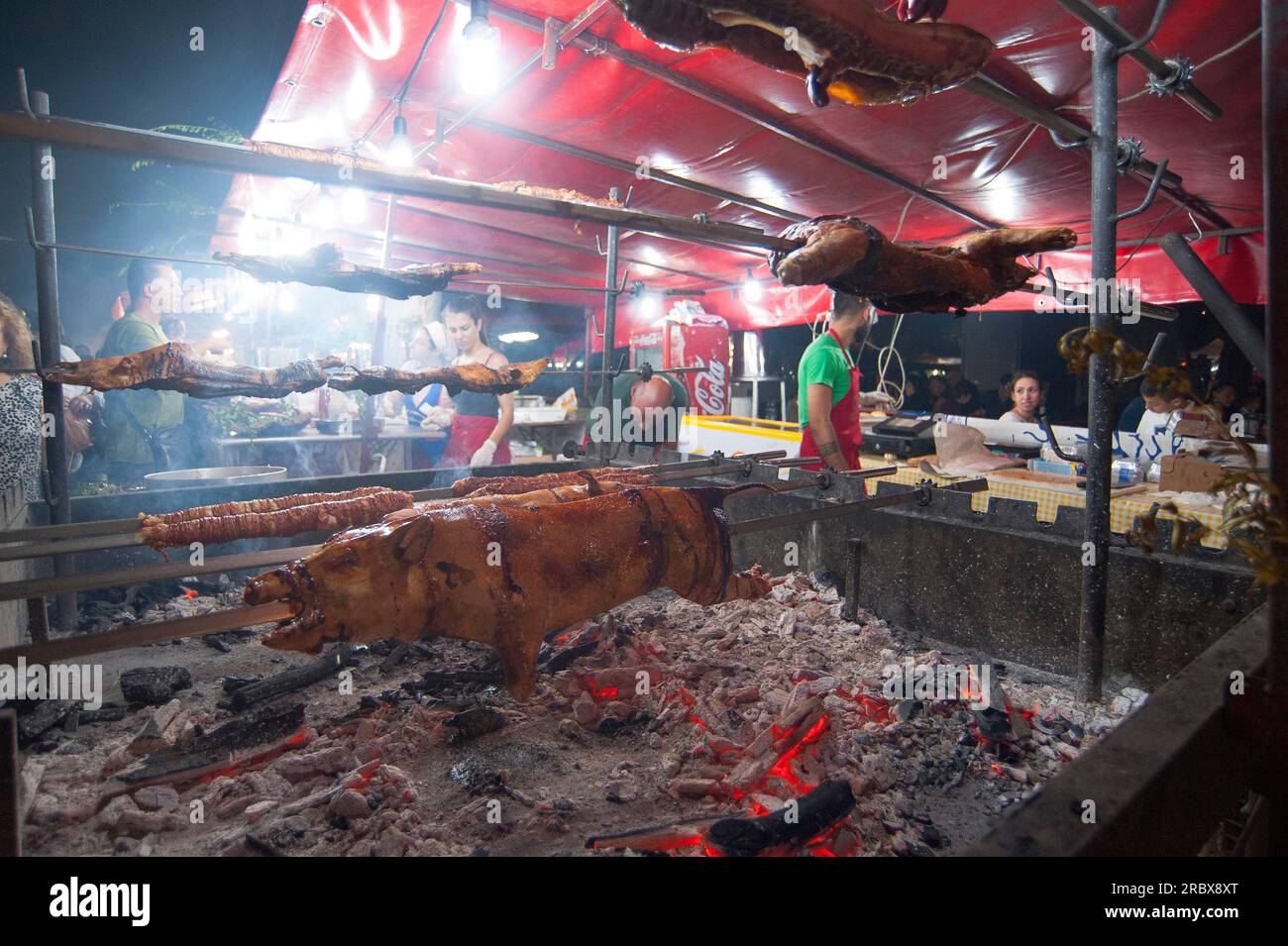 “Porceddu”, roast baby pork wrapped around a spit, “Cordula” made up of ...