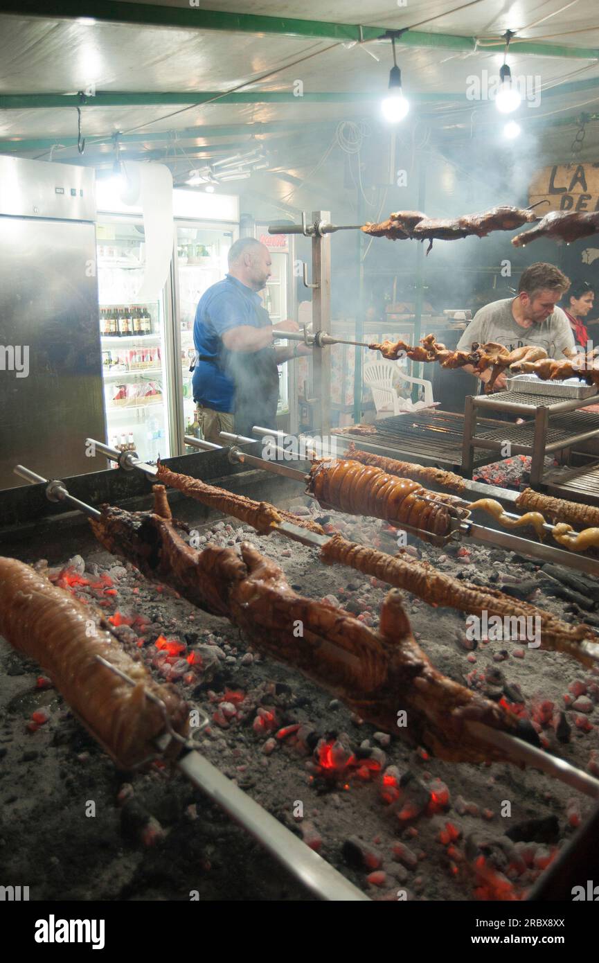 “Porceddu”, roast baby pork wrapped around a spit, “Cordula” made up of ...