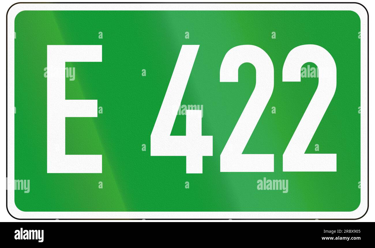 European road number sign for E422 Stock Photo - Alamy