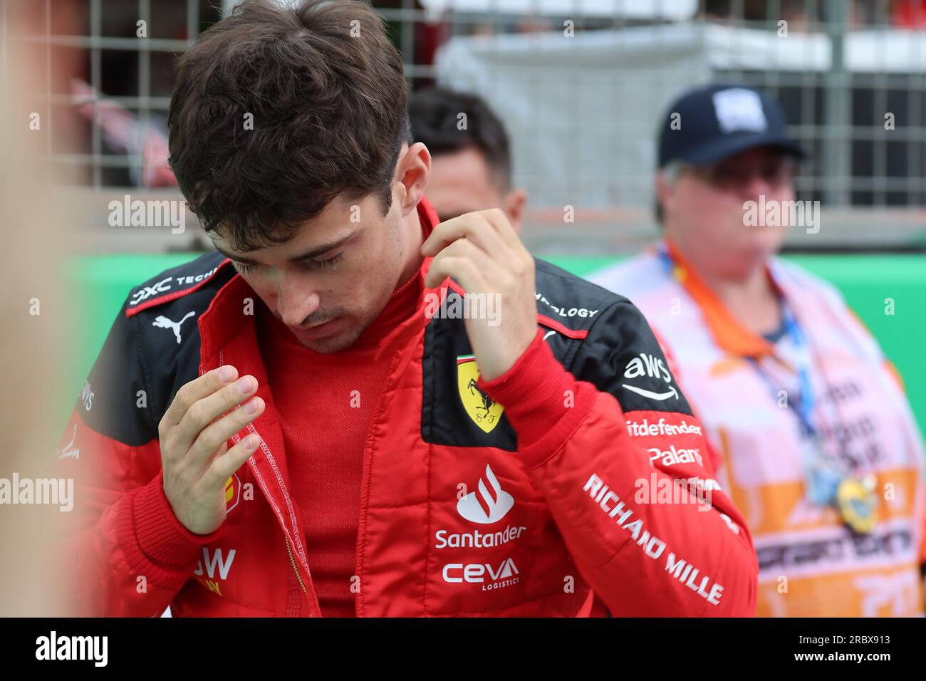 Charles Leclerc (MON) Ferrari SF-23 on the grid before the Start of the ...