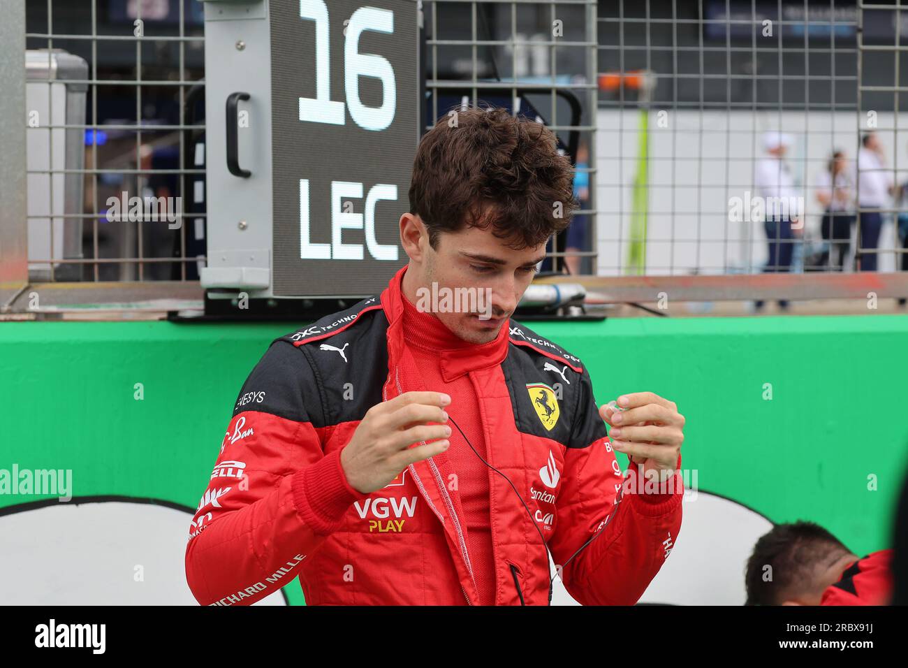 Charles Leclerc (MON) Ferrari SF-23 on the grid before the Start of the ...
