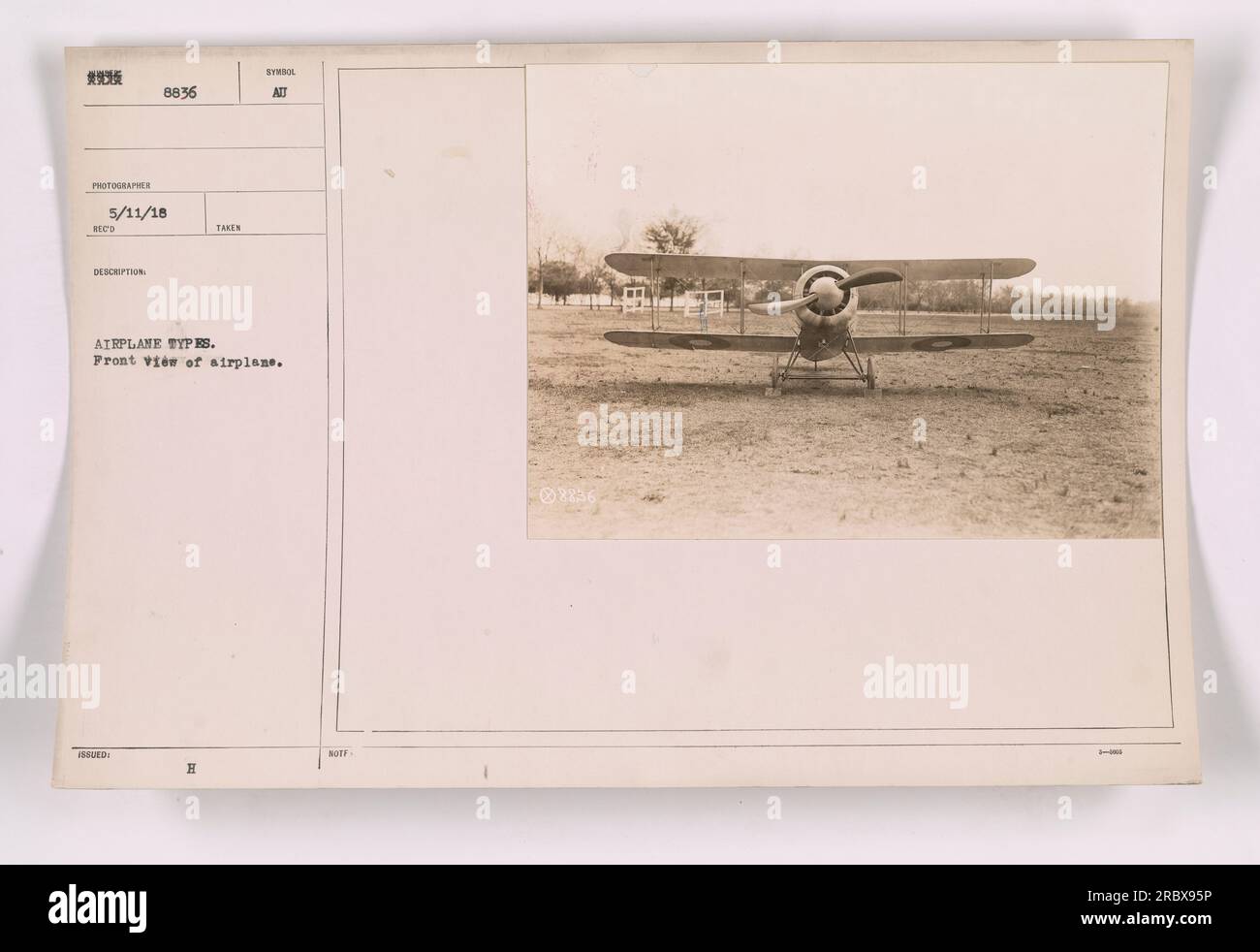 Front view of an airplane from 1935. The photograph is part of the ...