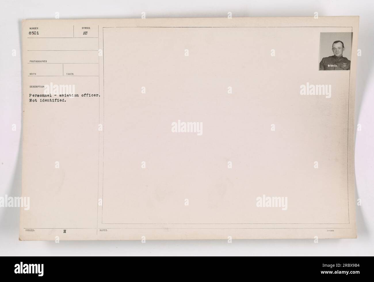 A photograph of an unidentified personnel aviation officer during World ...