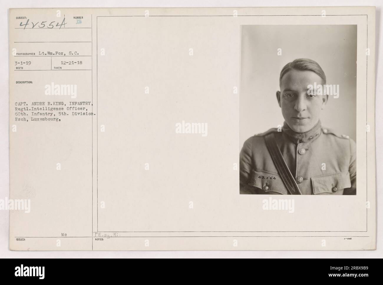 Lieutenant W.Fox captured this photograph on January 3, 1919, in Esch ...