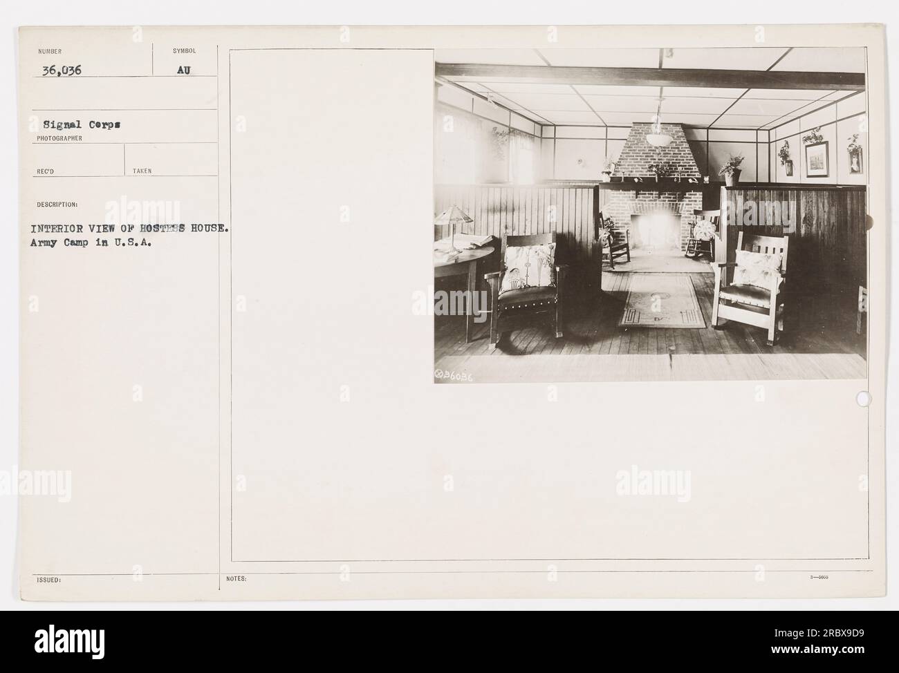 Interior view of a Hostess House at an Army Camp in the U.S.A during ...