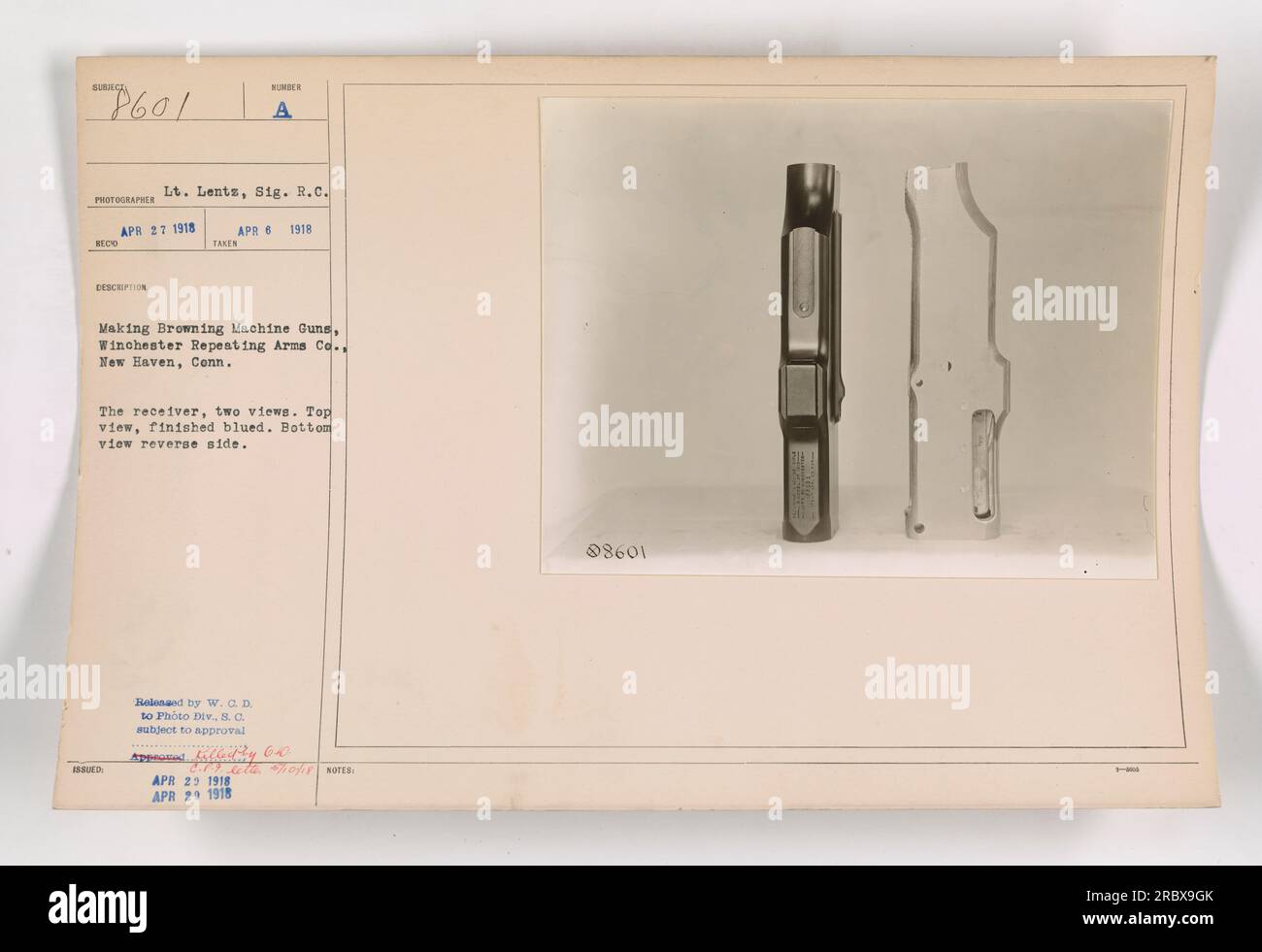 Photograph of the receiver of a Browning Machine Gun being manufactured ...