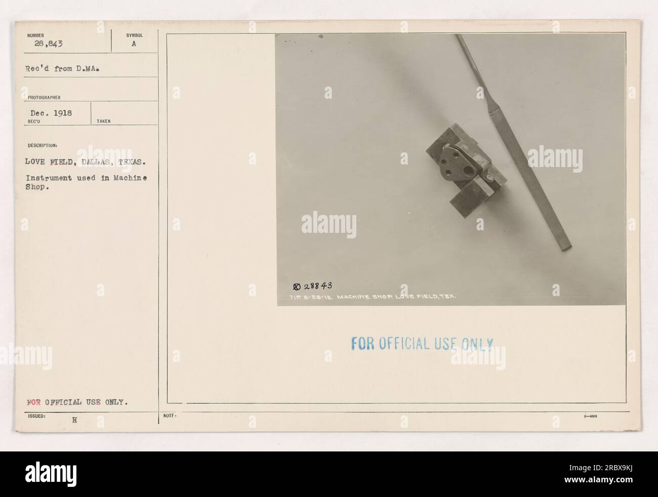 A machine shop in Love Field, Dallas, Texas used for official purposes ...
