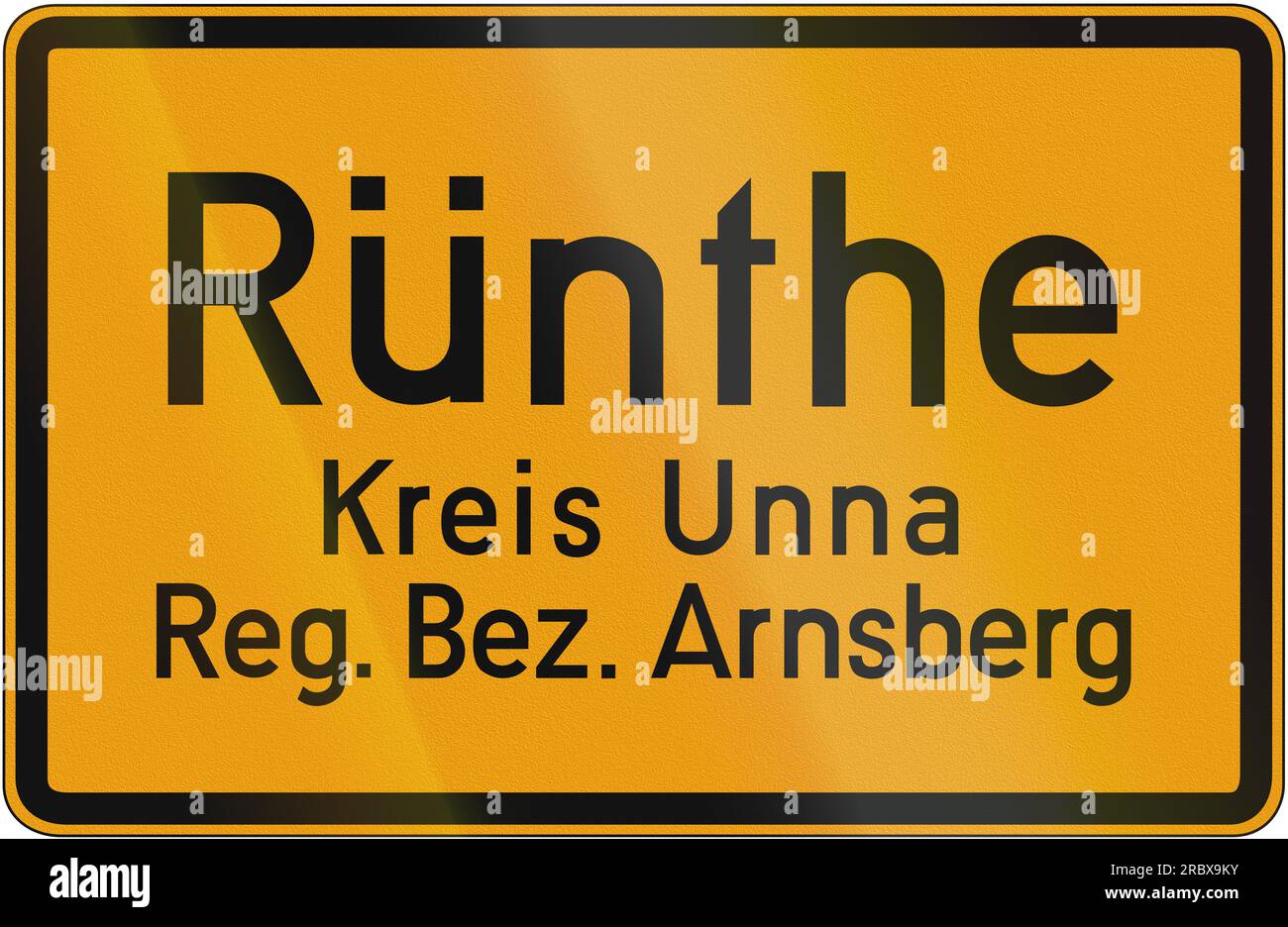 Old design (1956) of a town sign implying also a speed limit of 50 ...