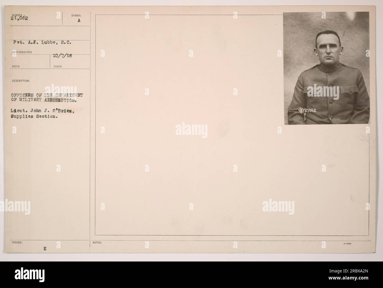Image showing Lieutenant John J. O'Brien of the Supplies Section ...