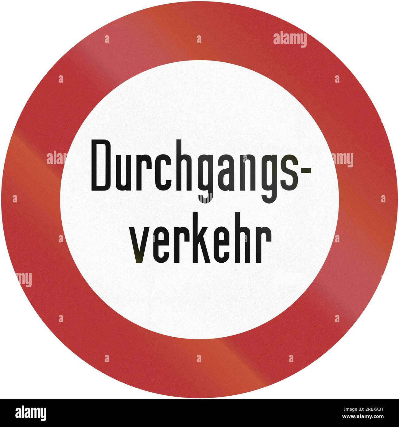 Old design (1956) of a German sign prohibiting through traffic. It says ...