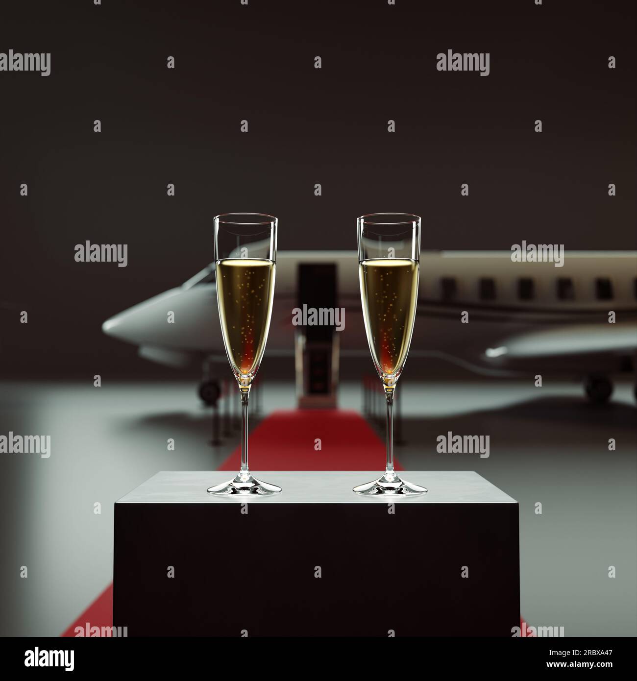 Private jet champagne hi-res stock photography and images - Alamy