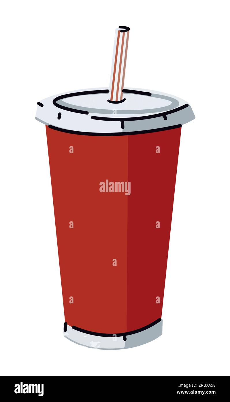 fast food, cola cartoon icons set, simple flat style, street high ...