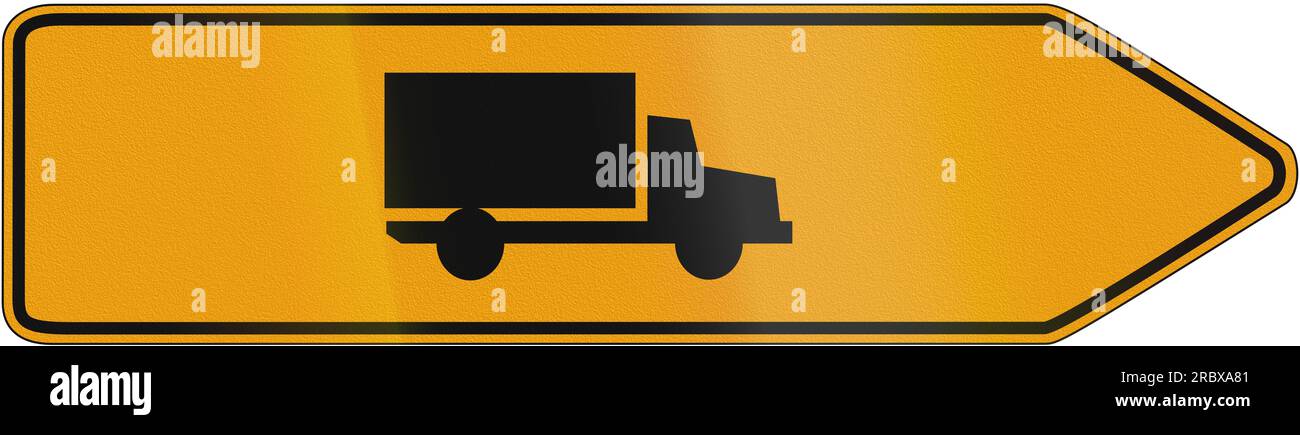 Old design (1956) of a German sign directing lorry traffic Stock Photo ...