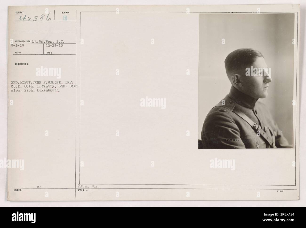 Soldier Lt. John P. Malone of the 60th Infantry, 5th Division is ...