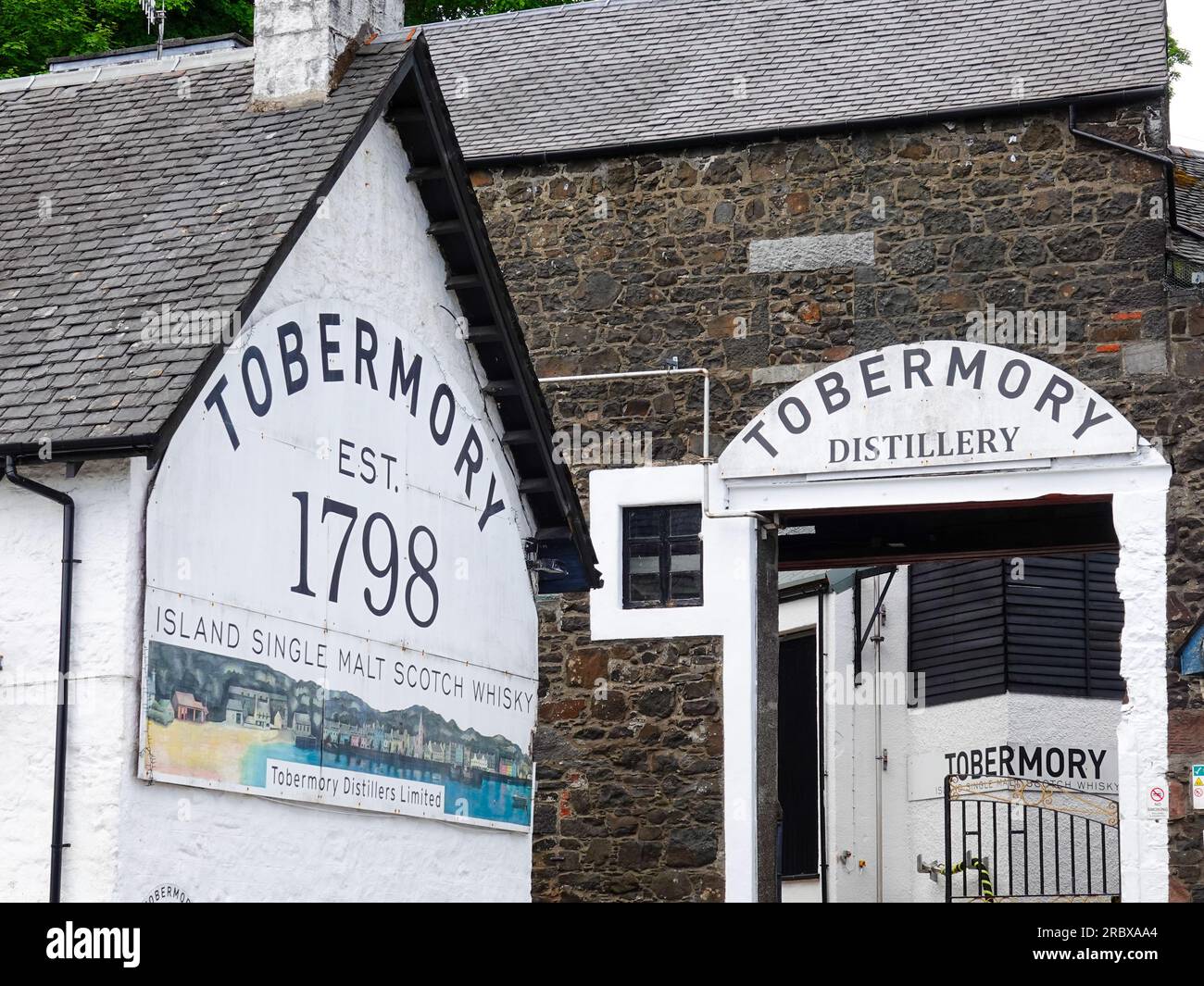 Exterior of the visitor center, Tobermory distillery, Scotch whisky ...
