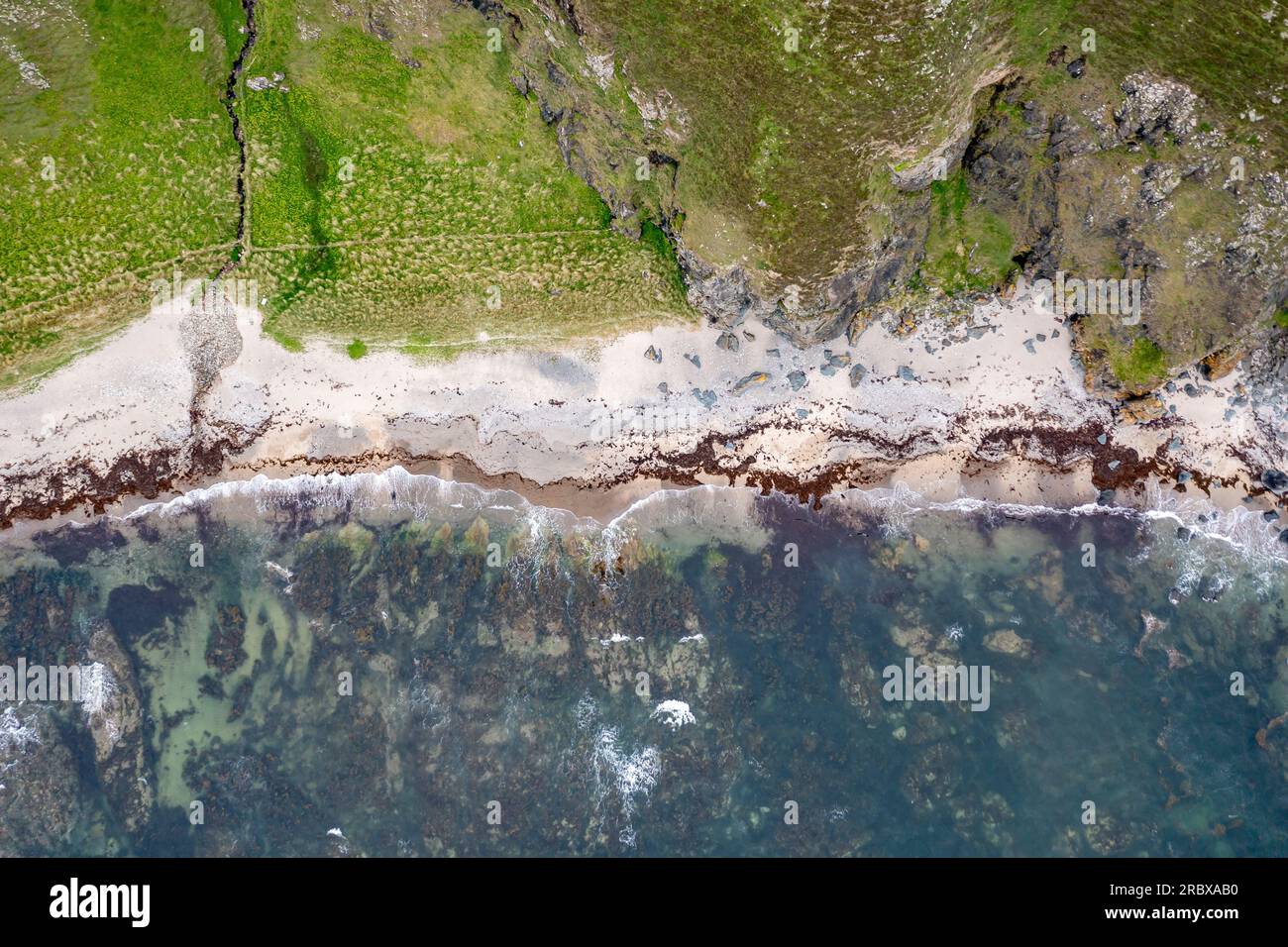 Aerial view of the Five Fingers Strand in County Donegal, Ireland Stock ...