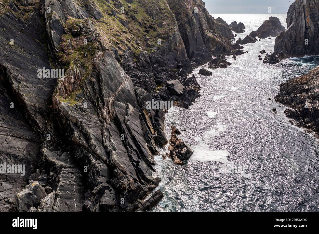 Aerial view of the coastline at Malin Head in Ireland Stock Photo - Alamy