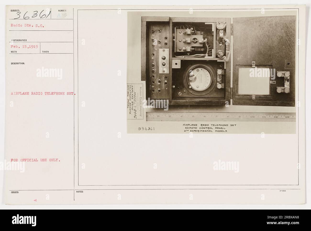 An image of an airplane radio telephone set from the Radio Division ...