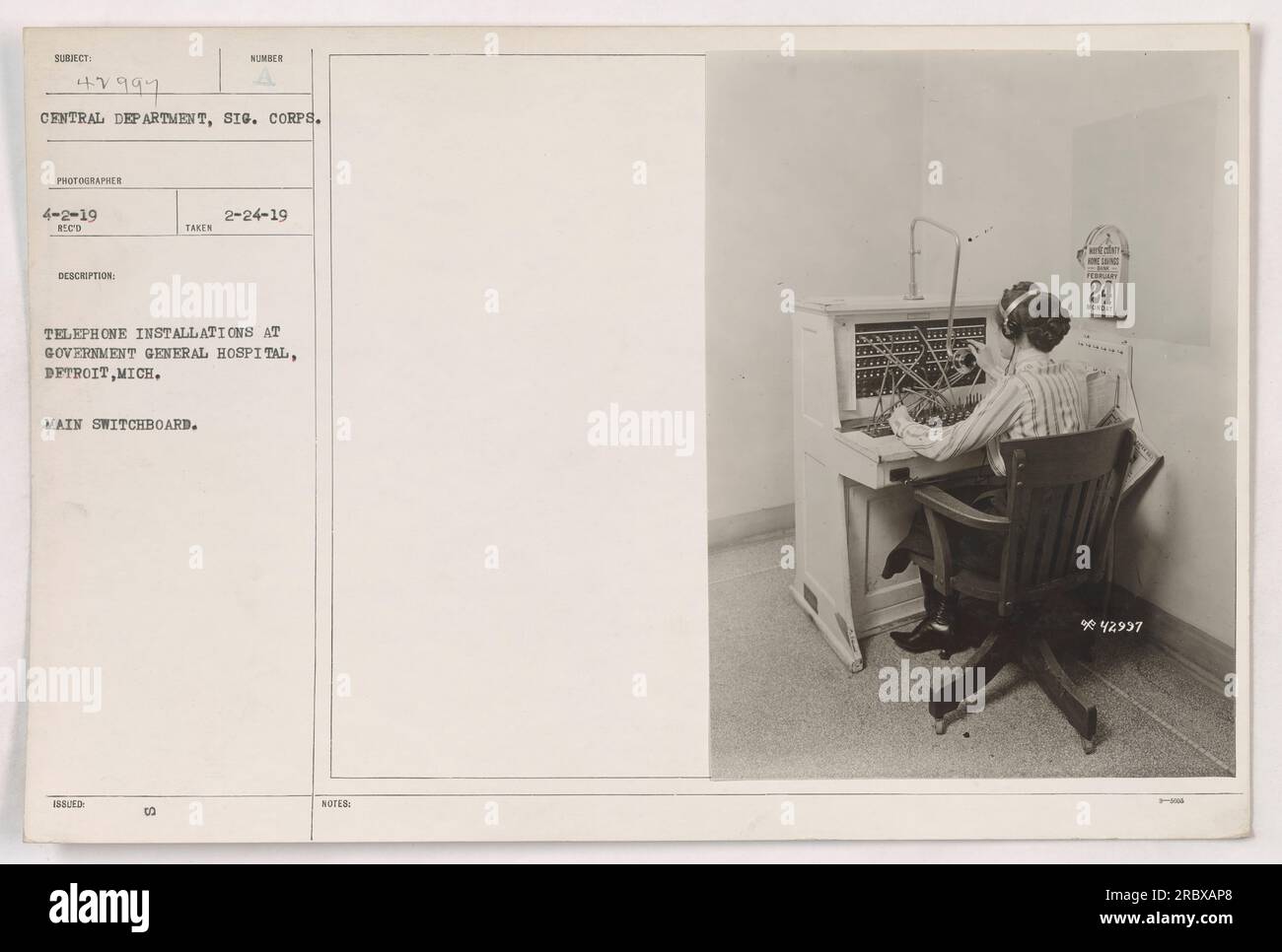 Caption: "Telephone installation at Government General Hospital in ...