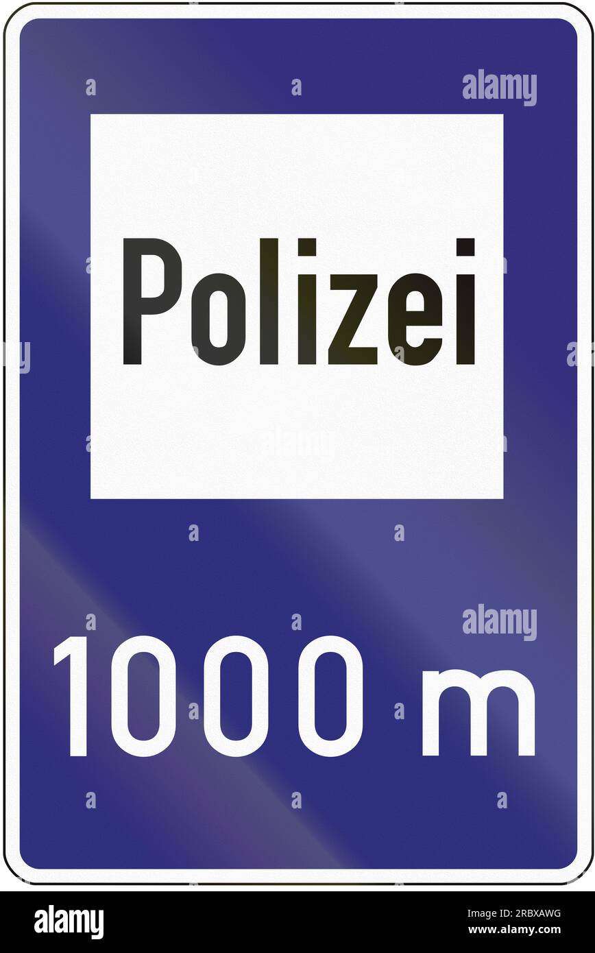 Old design (1971) of a German sign giving the distance to the next ...