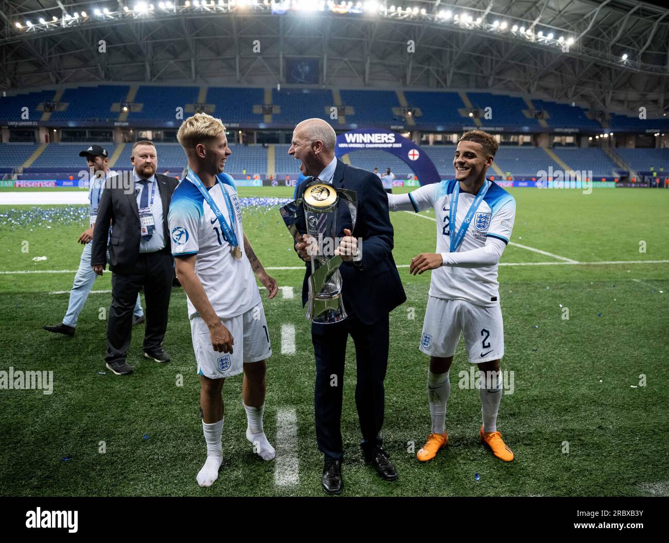BATUMI, GEORGIA - JULY 8: Max Aarons and Emile Smith Rowe of England ...
