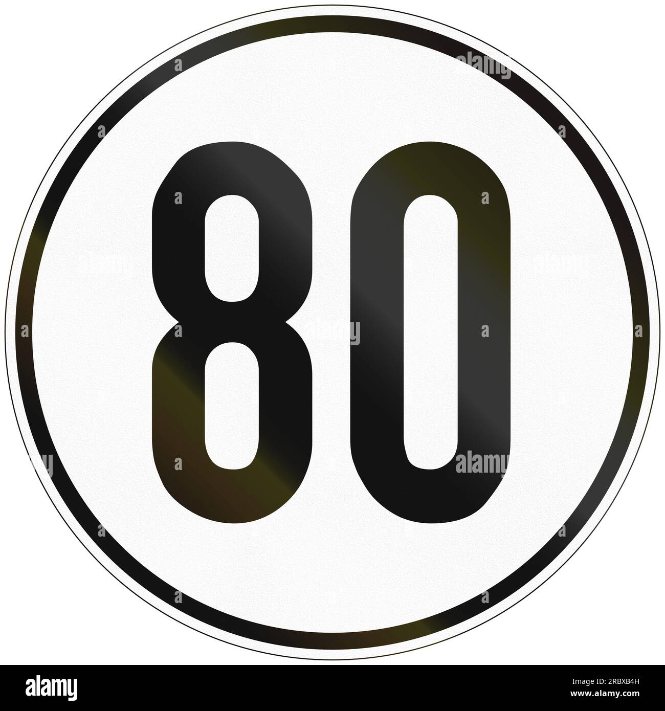 German speed sign placed on vehicles that must not exceed a speed of 80 ...