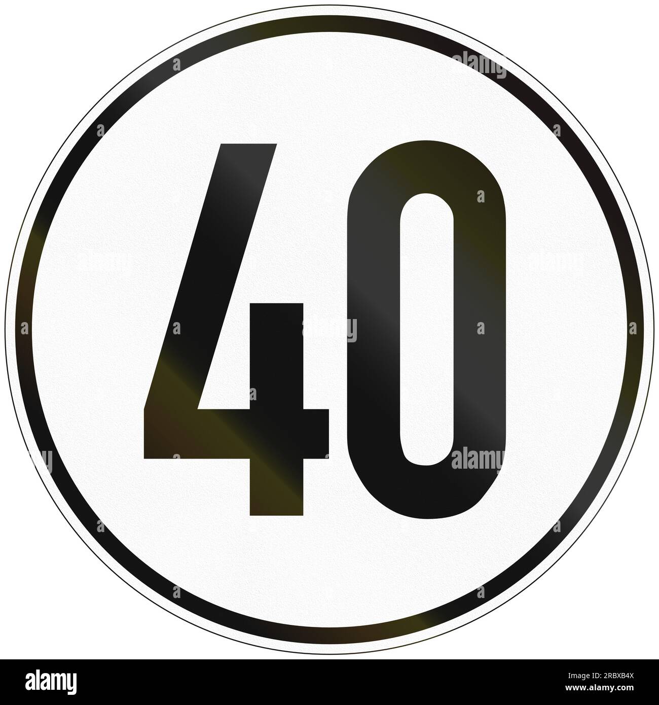 German speed sign placed on vehicles that must not exceed a speed of 40 ...