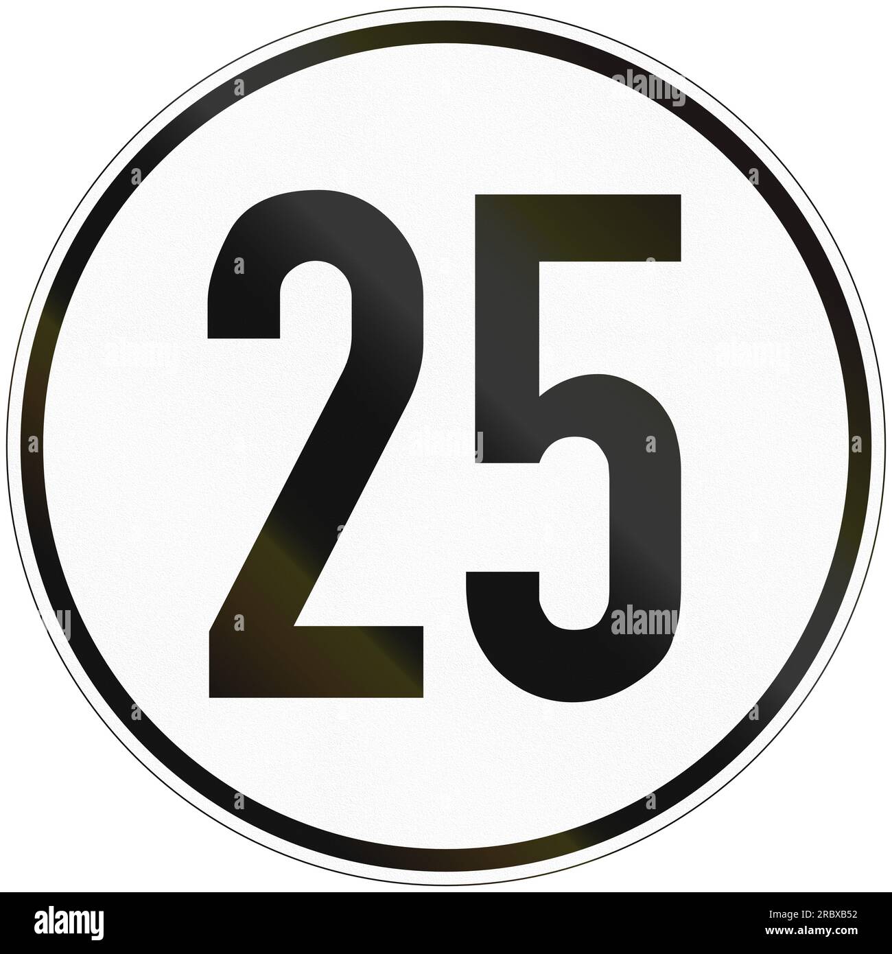 German speed sign placed on vehicles that must not exceed a speed of 25 ...