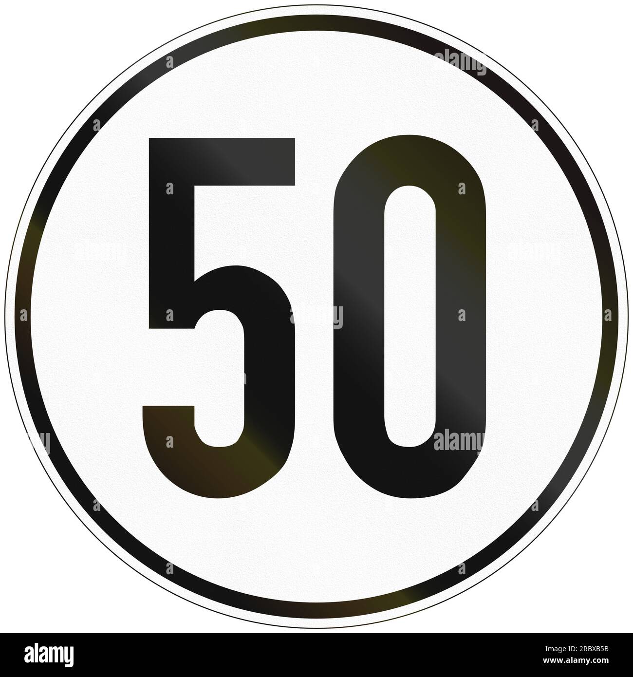 German speed sign placed on vehicles that must not exceed a speed of 50 ...