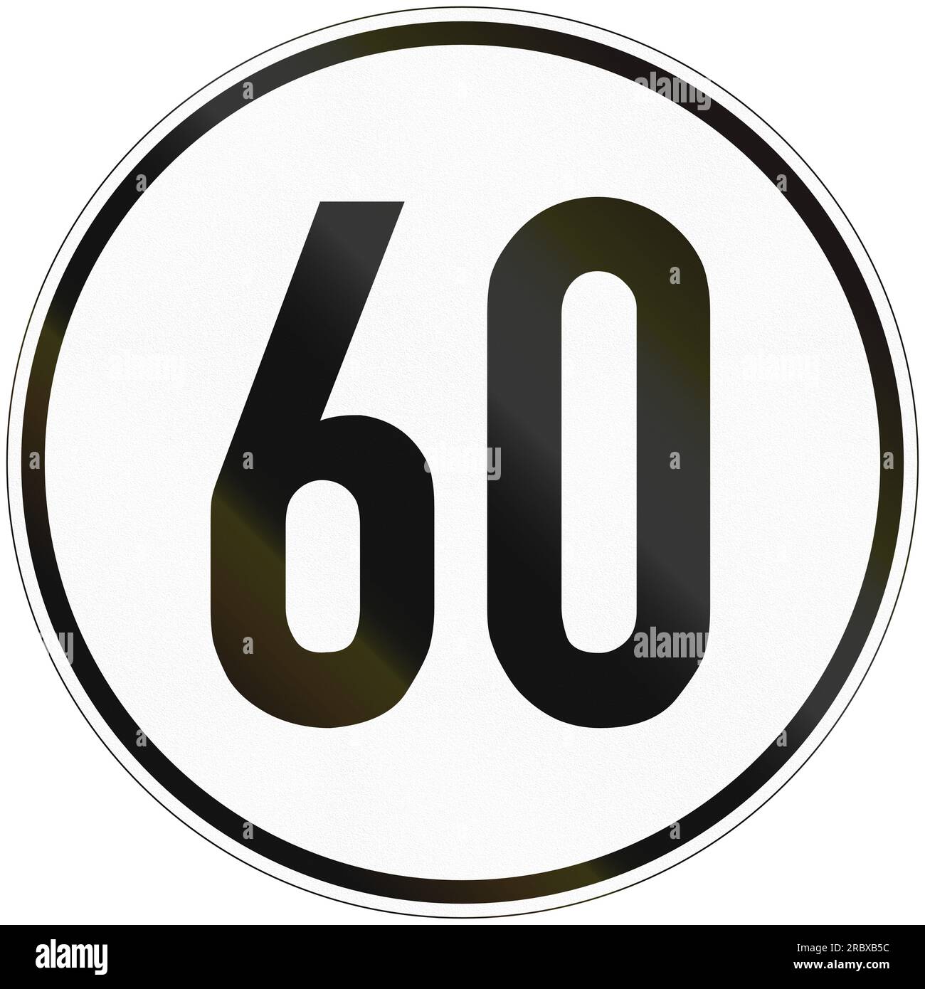 German speed sign placed on vehicles that must not exceed a speed of 60 ...