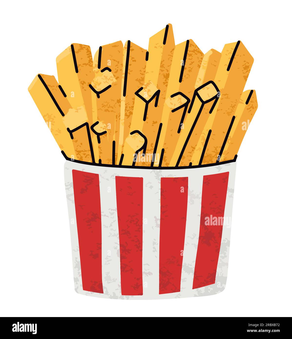 fast food, french fries cartoon icons set, simple flat style, street high calorie food ...