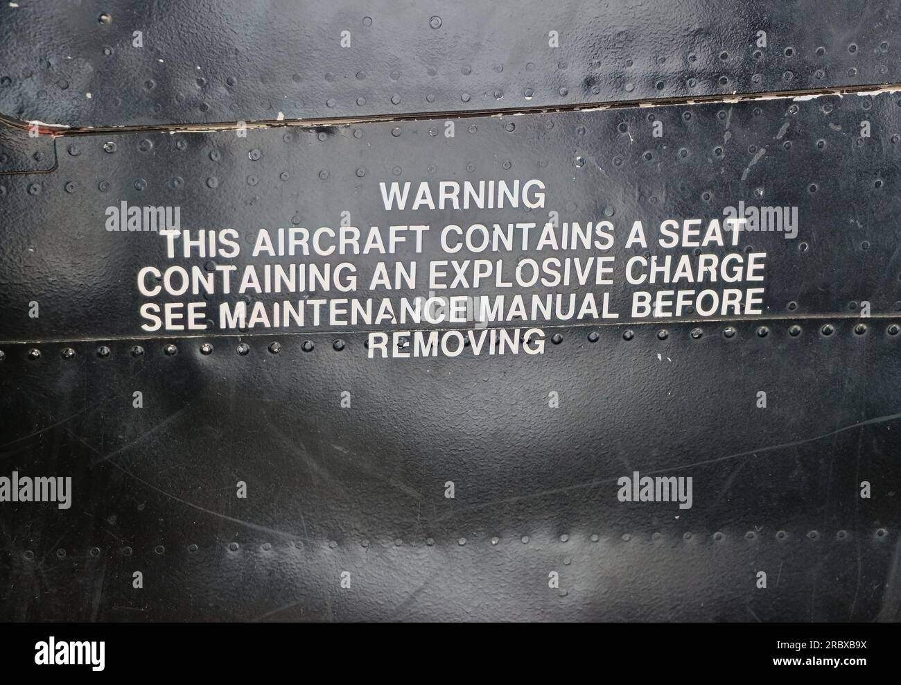 Warning sign on the side of the cockpit of the Lockheed SR-71 Blackbird ...