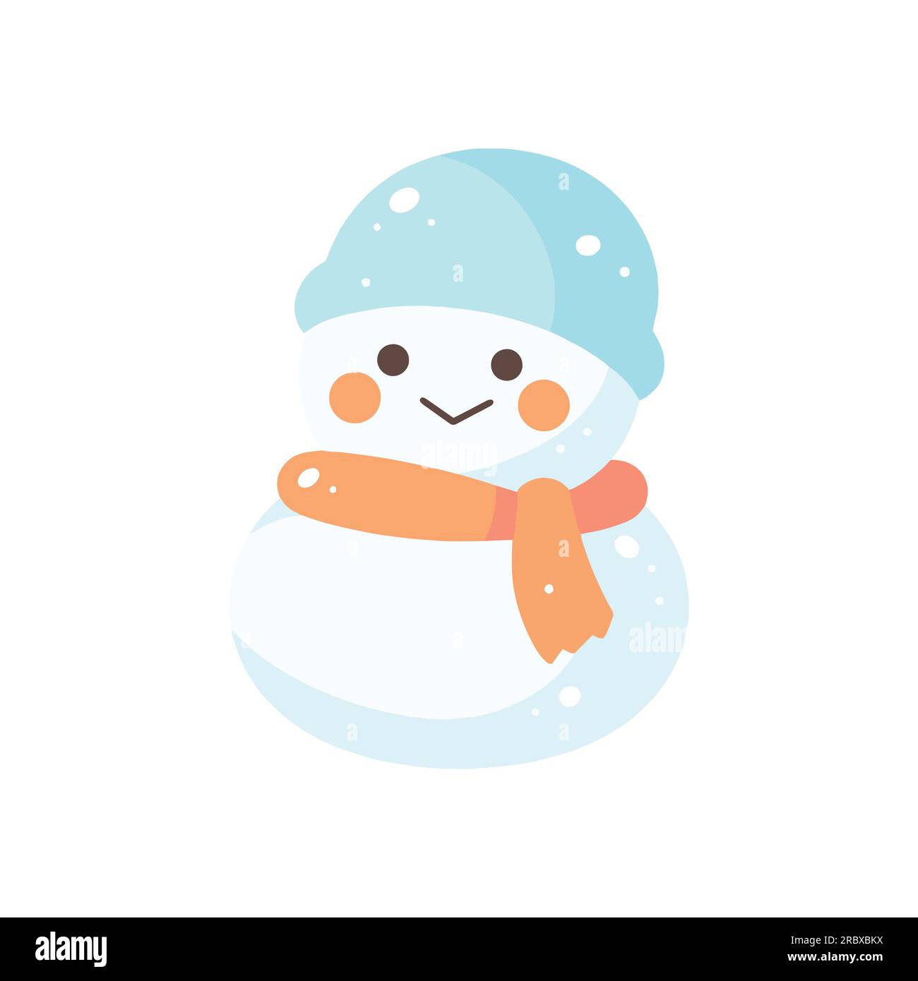 Hand Drawn cute snowman in flat style isolated on background Stock ...