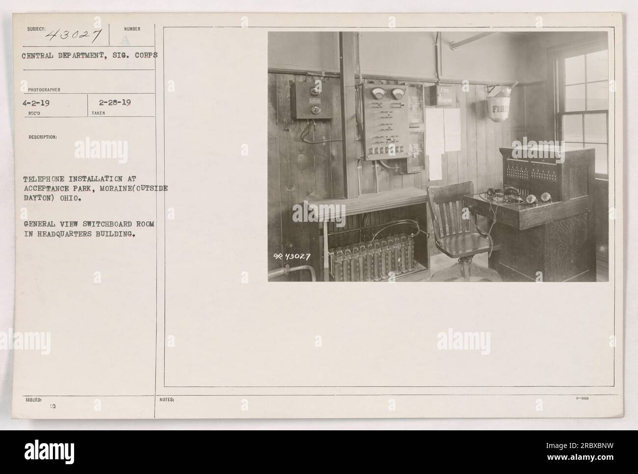 "Photograph taken on February 28, 1919, by a Signal Corps photographer ...