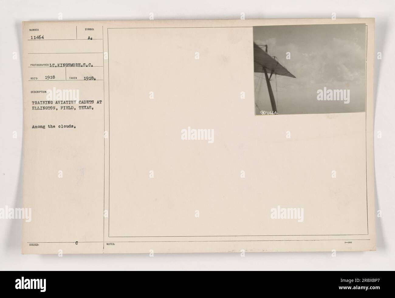 Aviation cadets training at Ellington Field in Texas. The photo shows ...