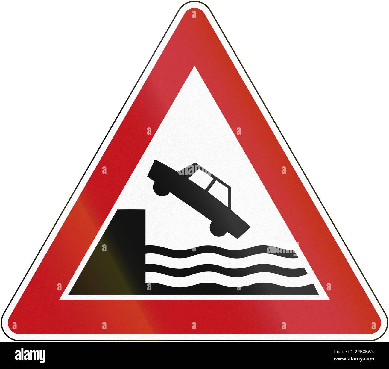 Old design (1970) of a German sign warning about an edge of water Stock ...