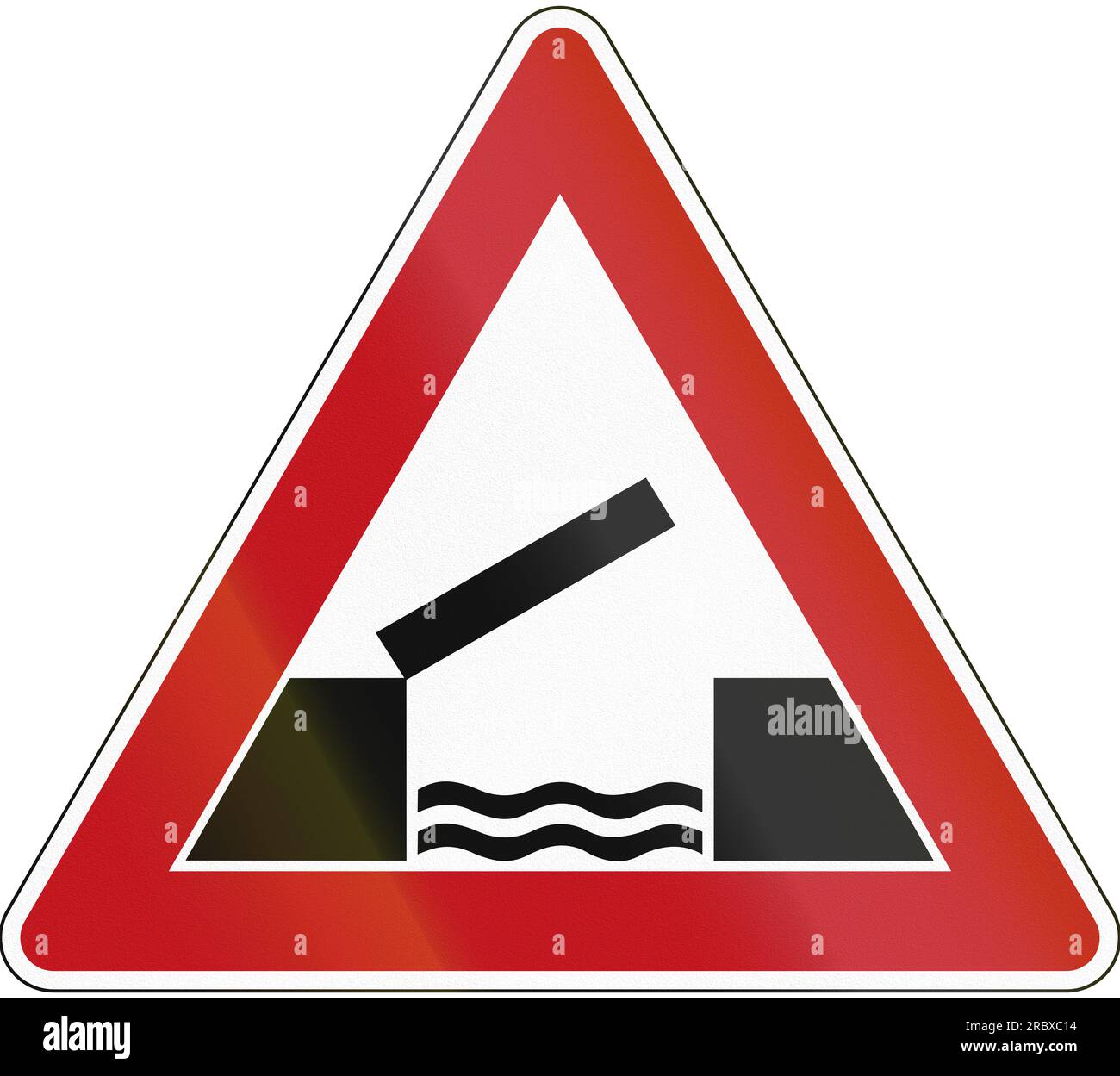 Old design (1992) of a German sign warning about a movable bridge Stock ...