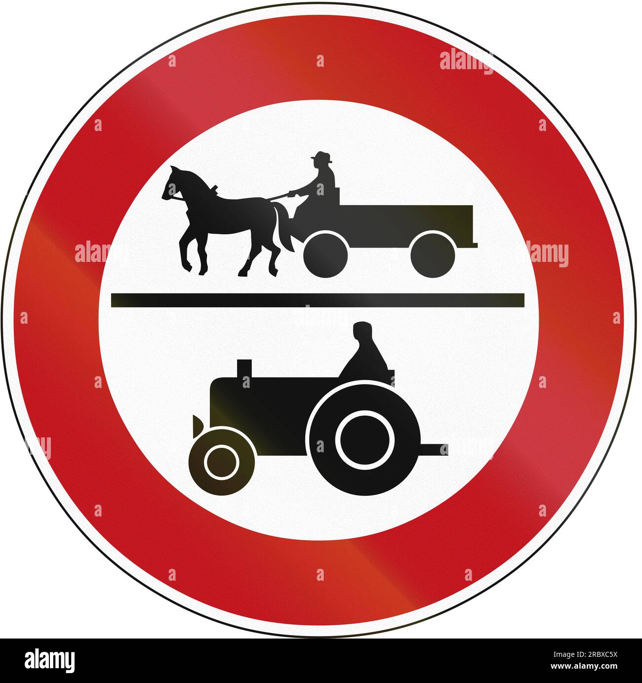 Old design (1970) of a German sign prohibiting thoroughfare of horse ...