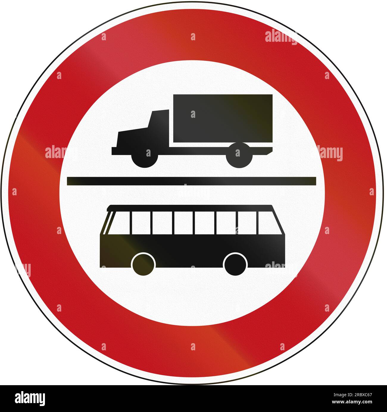 Old design (1970) of a German sign prohibing thoroughfare of lorries ...
