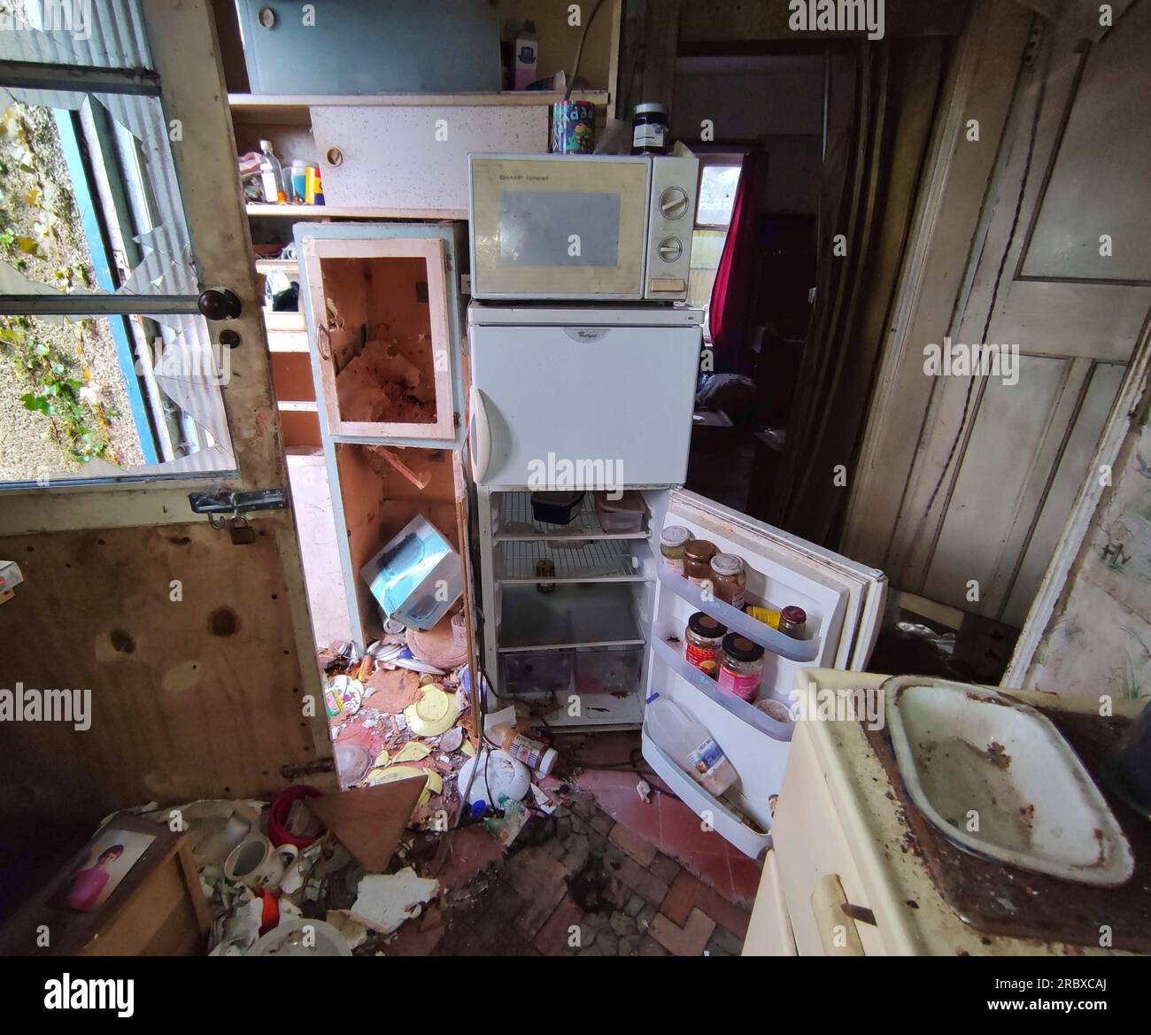 The kitchen in a state of collapse. NORTH WALES; UK: HAUNTING ...