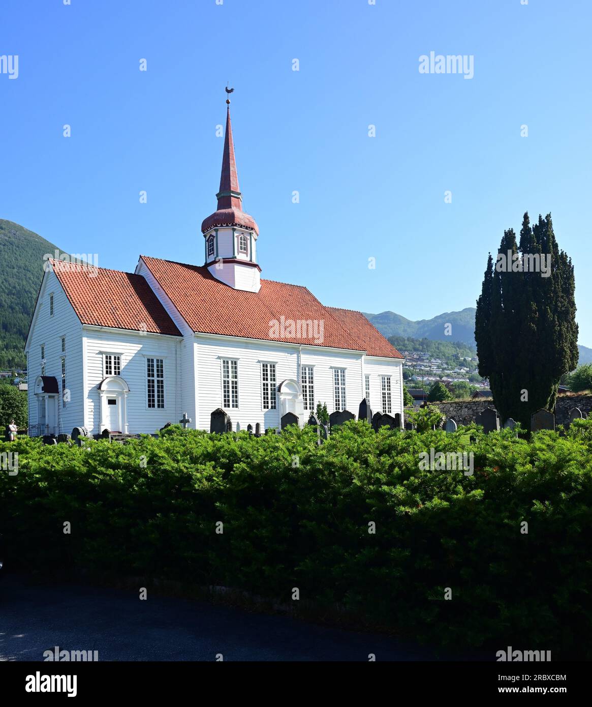 Eid church in Nordfjordeid, Western Norway Stock Photo - Alamy