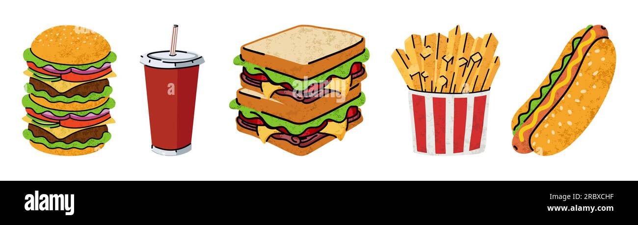 Fast food high street Stock Vector Images - Alamy