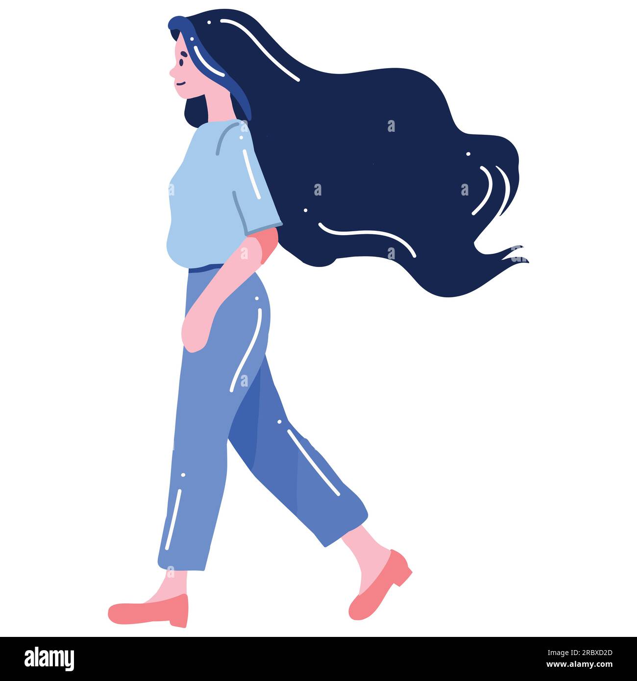 Woman Walking Towards Camera Drawing