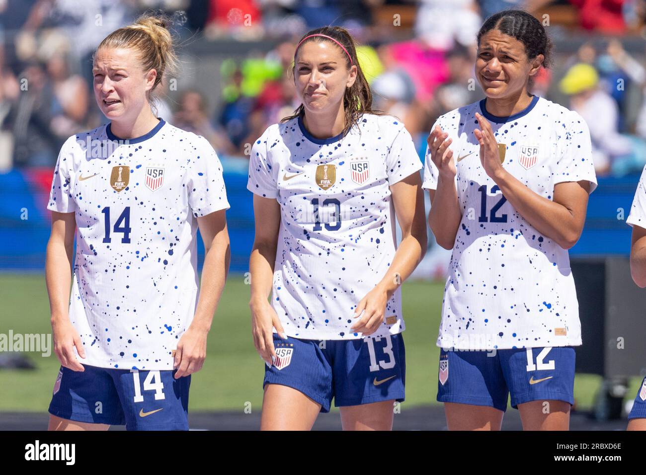 July 9, 2023; San Jose, CA, USA; USA defender Emily Sonnett (14 ...